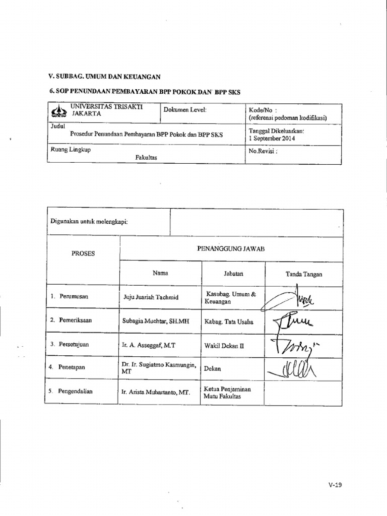 6.SOP Penundaan Pembayaran BPP Pokok Dan BPP SKS | PDF