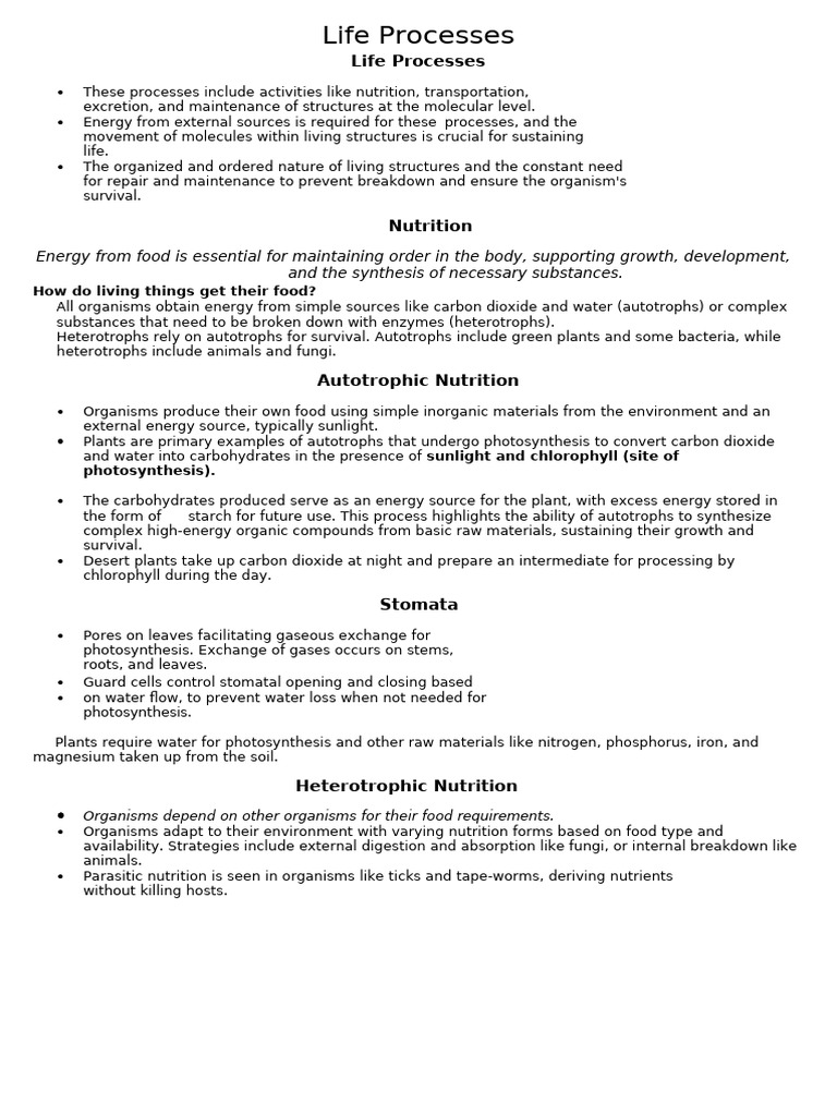 bio -Life Processes | PDF | Kidney | Respiratory System