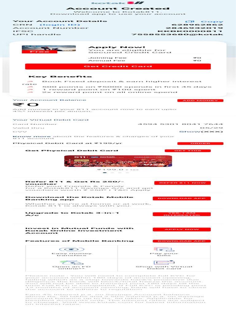 Kotak 811 | PDF | Banks | Interest