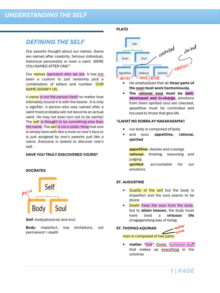 Prelims Uts | PDF | Soul | Philosophy Of Self