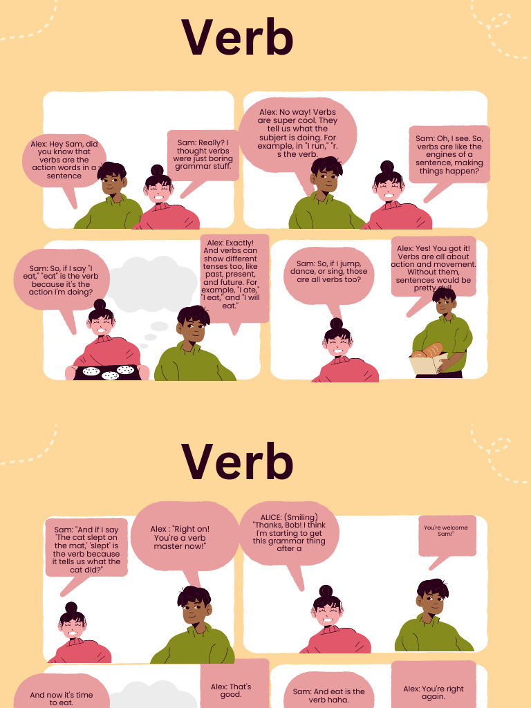 Alex Hey Sam, Did You Know That Verbs Are The Action Words in A Sentence | PDF | Verb | Semantic ...