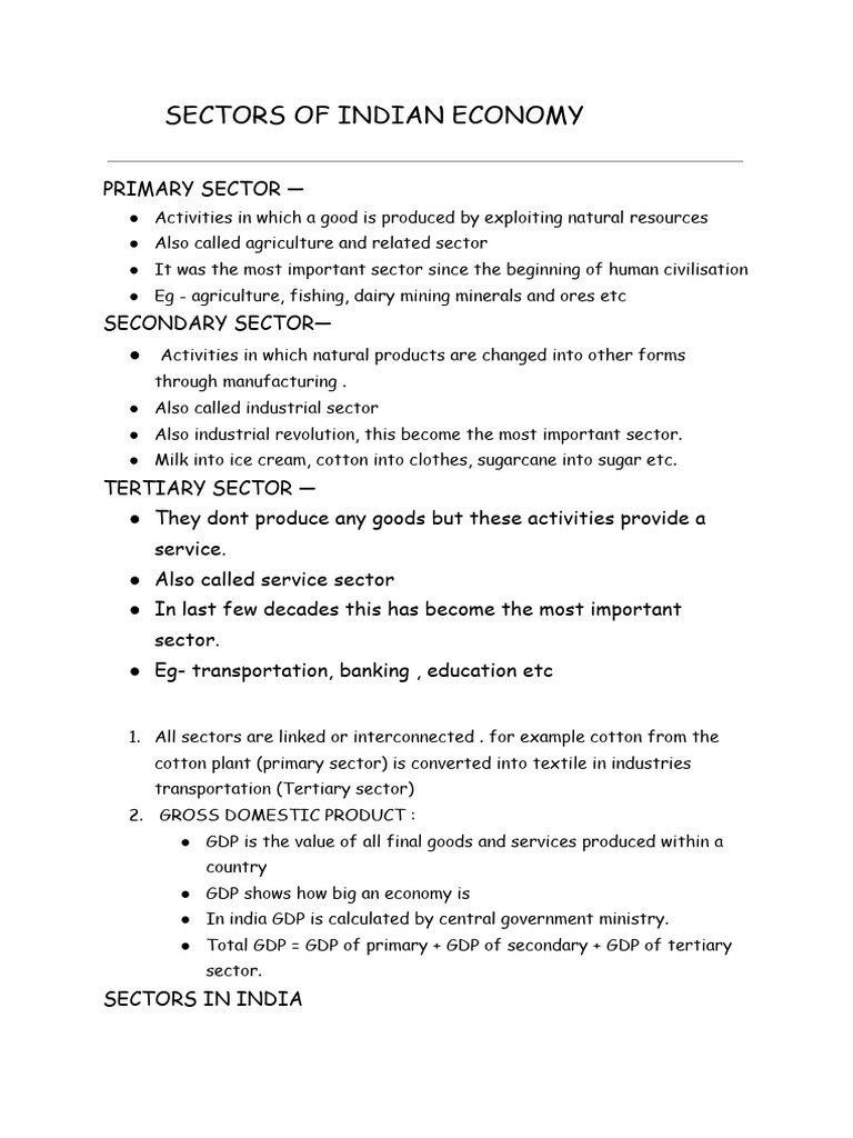 Importance of Tertiary Sector in India | PDF | Gross Domestic Product ...
