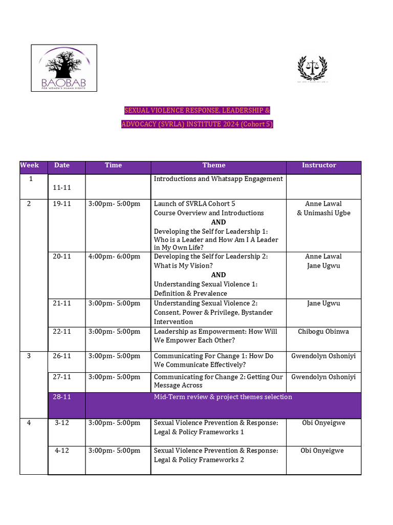 SVRLA Institute 2024 Course Schedule | PDF | Social Psychology | Justice