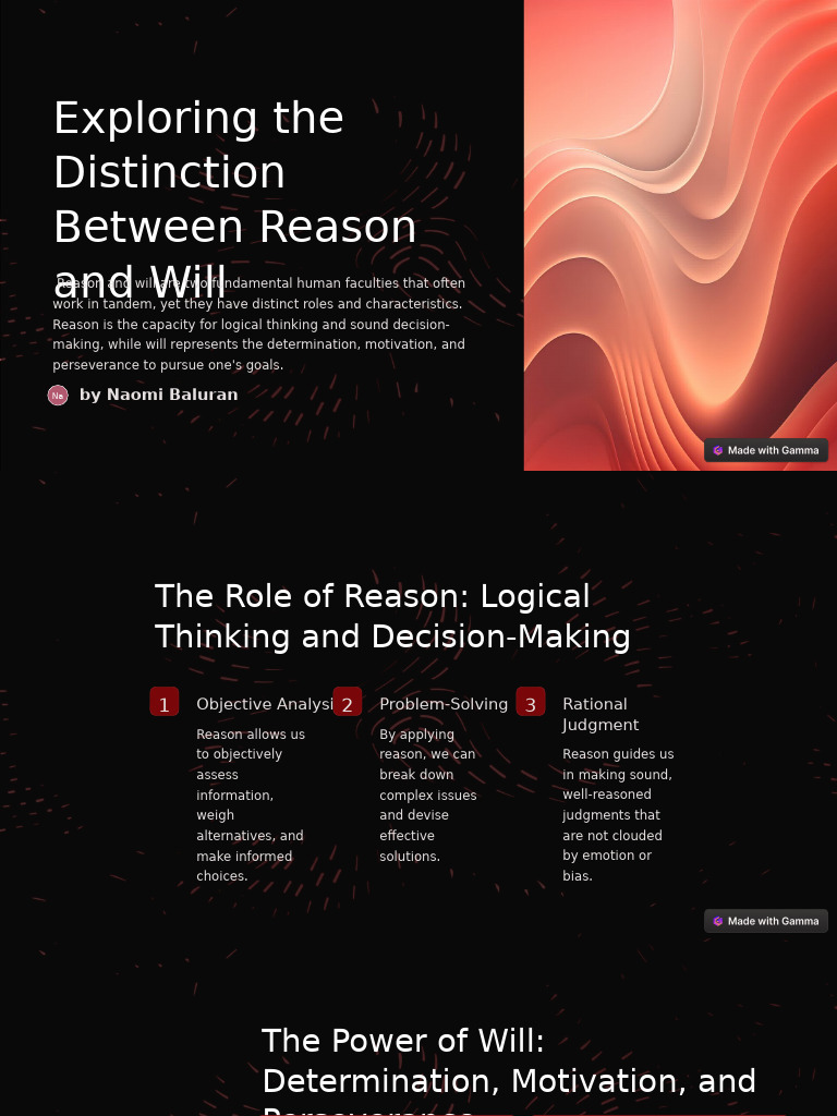 Lesson 12 Exploring The Distinction Between Reason and Will | PDF | Reason | Motivation