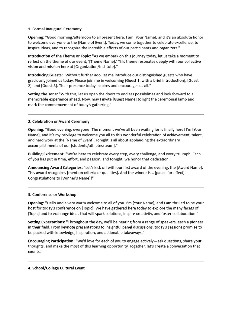 Anchoring Script Practice | PDF | Applause | Laughter