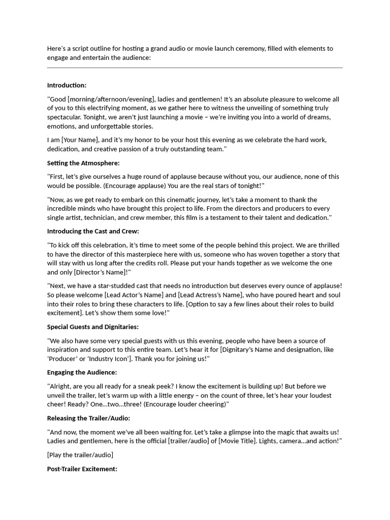 Audio - Movie Launch | PDF | Games & Activities | Home & Garden