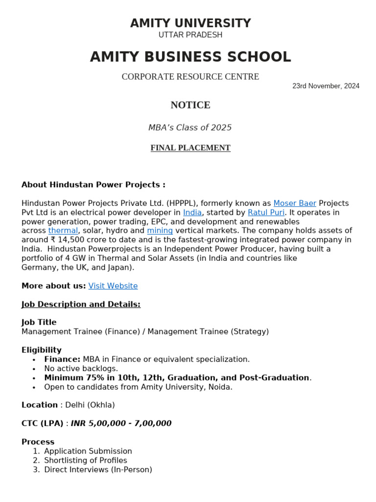 Hindustan Power Projects - Notice | PDF | Business