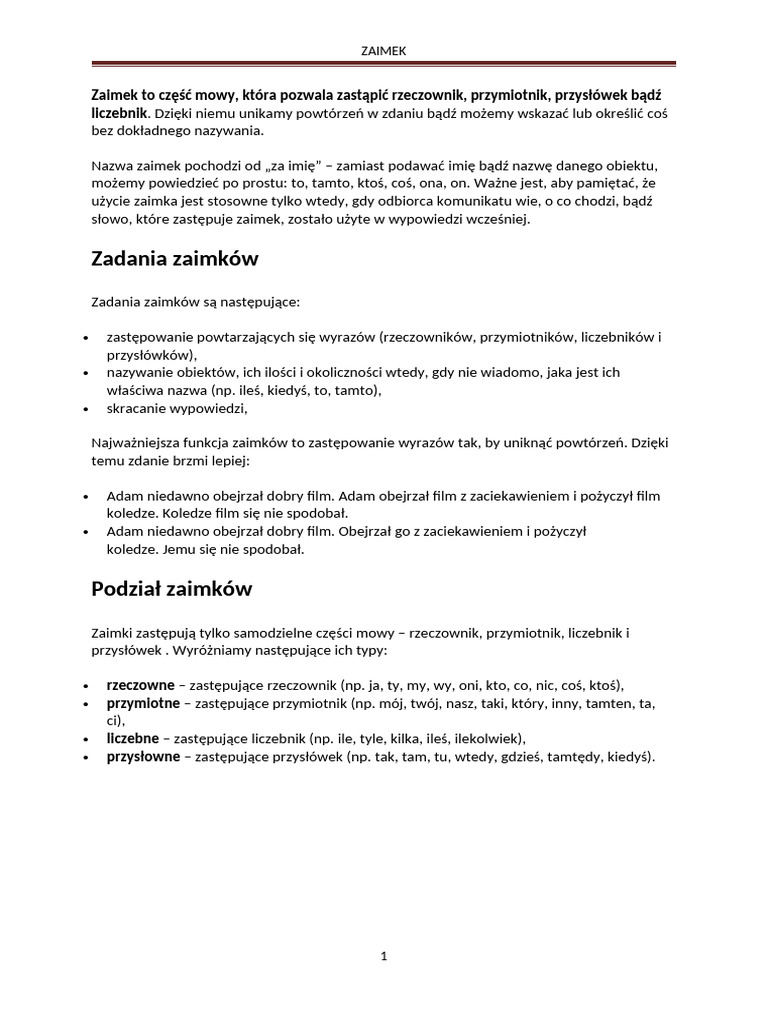 Zaimek | PDF