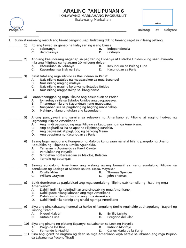 Ap 6 - Q2 Final | PDF
