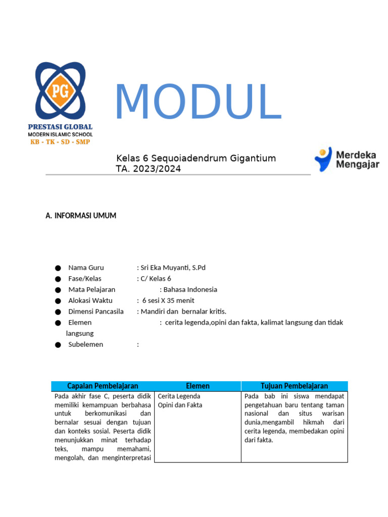 Modul Ajar BI BAB 3 Oke | PDF