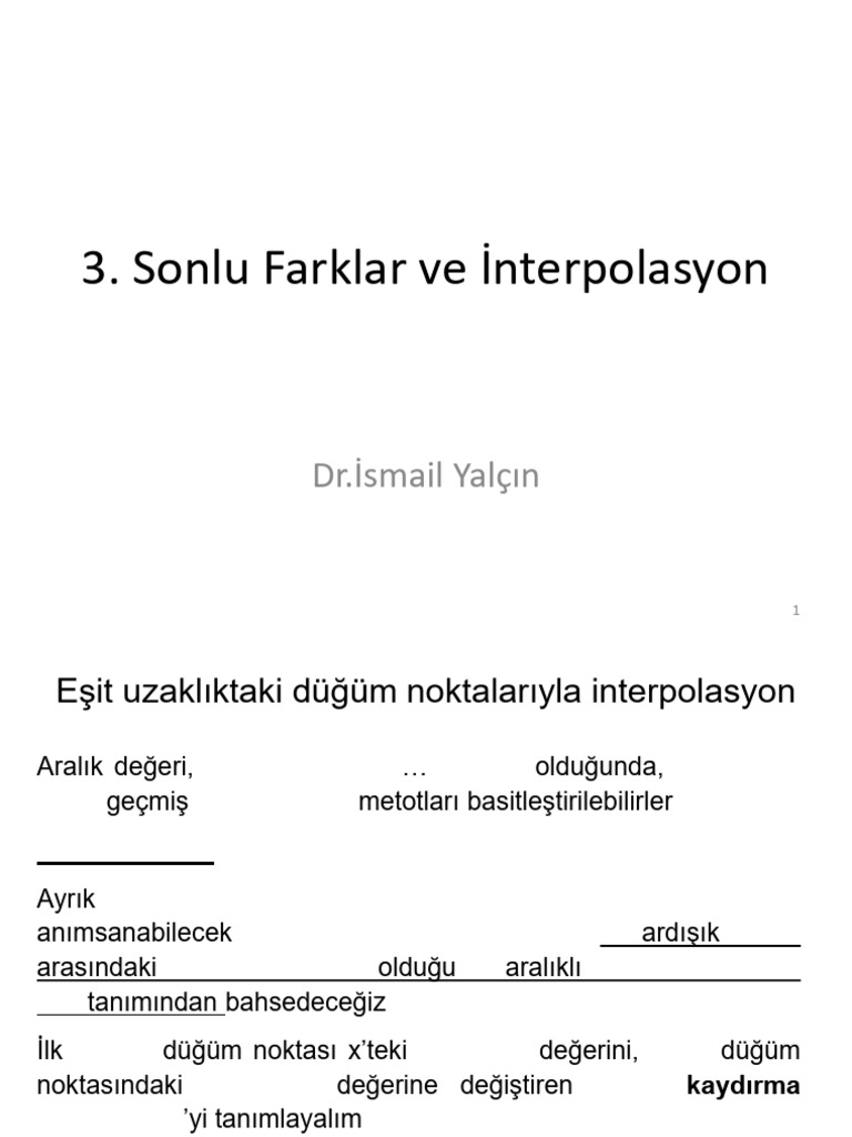 3 - Sonlu Farklar Ve Interpolasyon - R25 10 24 | PDF
