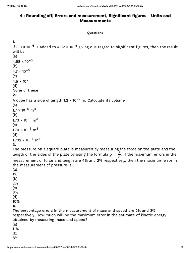 Unit & Measurement | PDF Unit & Measurement | PDF