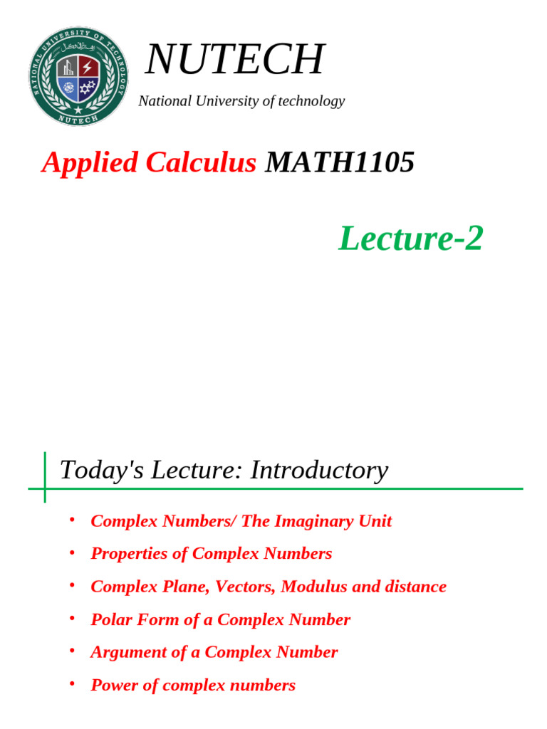 Lec 2 MATH1101 | PDF | Science & Mathematics