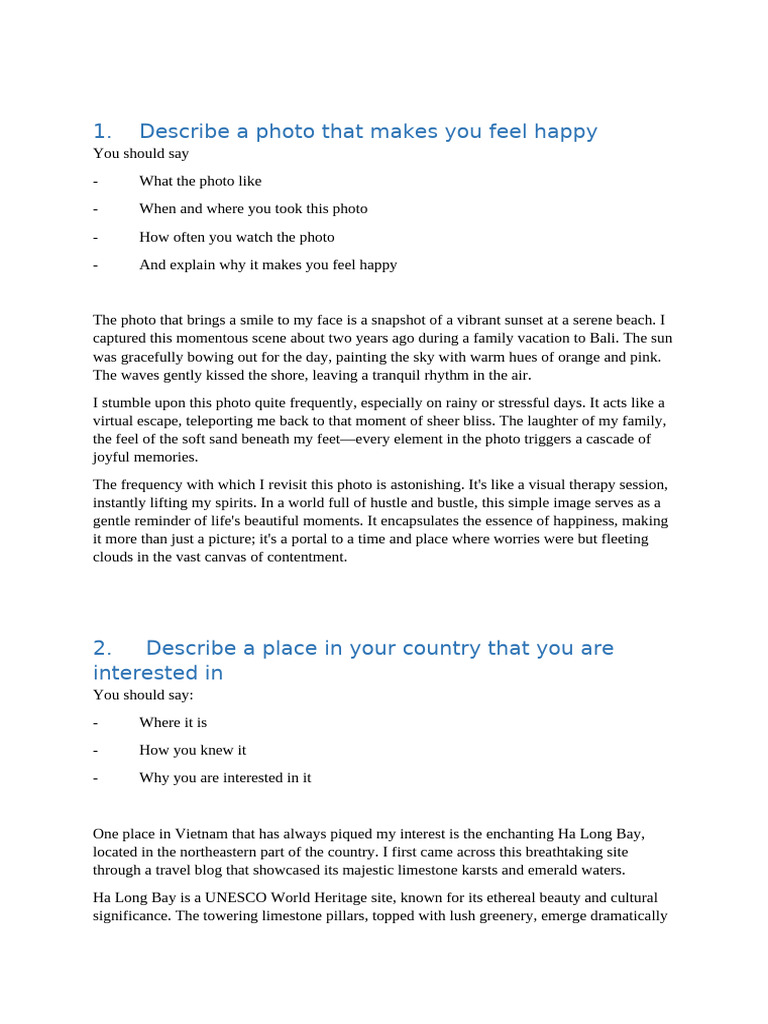 Part 2 Speaking 9-12 Sample | PDF