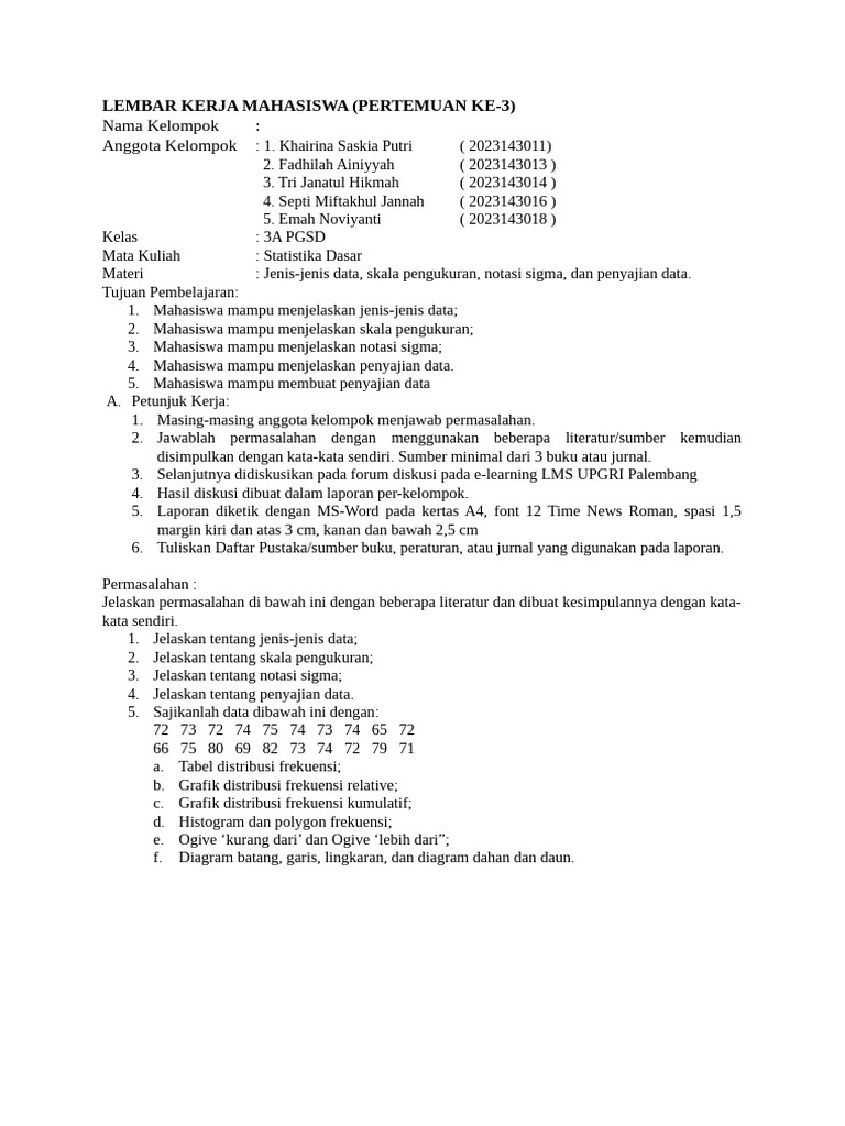 Lembar Kerja Mahasiswa | PDF | Metode & Bahan Ajar