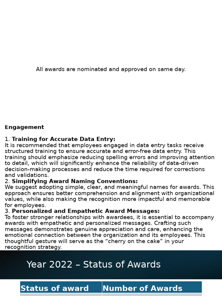 All Awards Are Nominated and Approved On Same Day | PDF