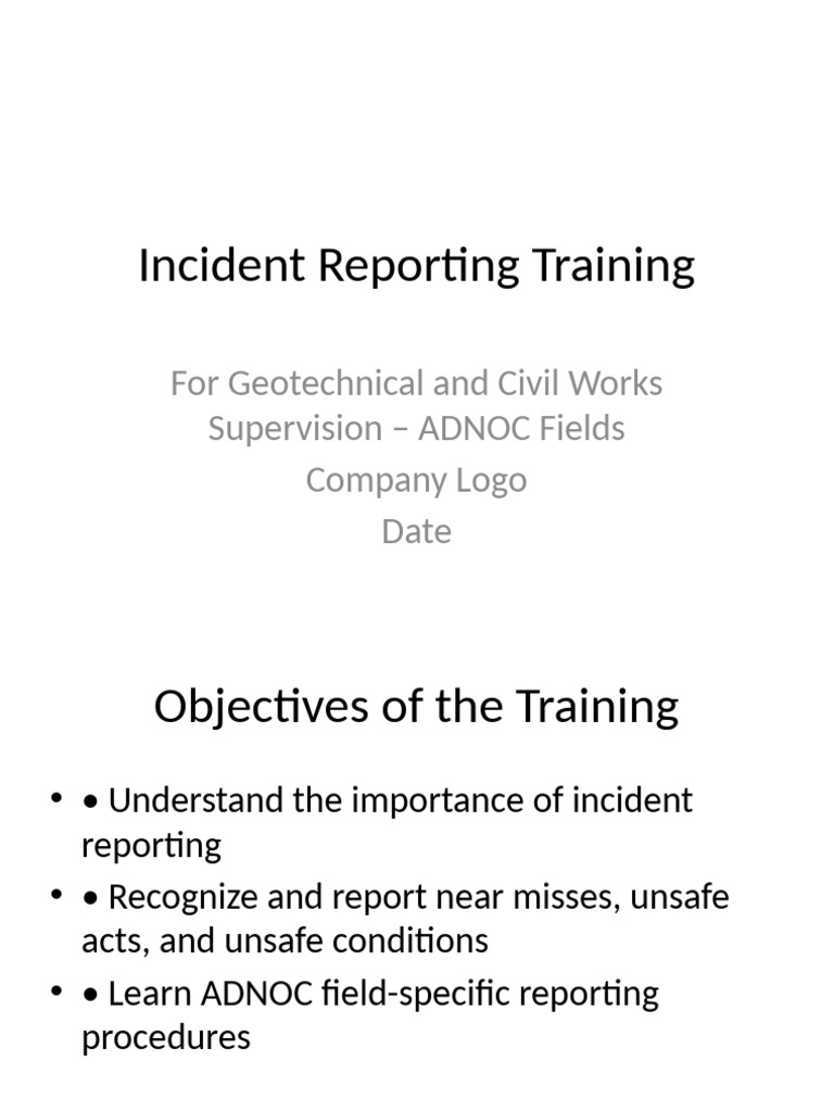 Incident Reporting Training ADNOC | PDF | Computers | Technology ...
