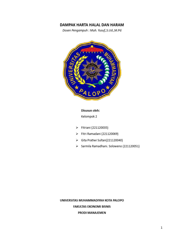 Dampak Harta Halal dan Haram dalam Islam | PDF | Ilmu Sosial | Agama ...