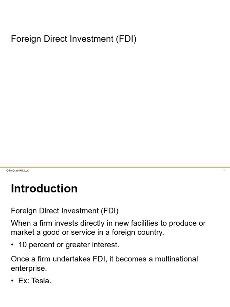 VII. Foreign Direct Investment | PDF | Foreign Direct Investment | Balance Of Payments