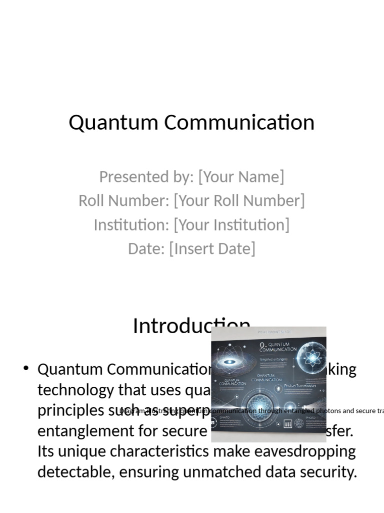 Quantum Communication Presentation With Diagrams Fixed | PDF | Art ...