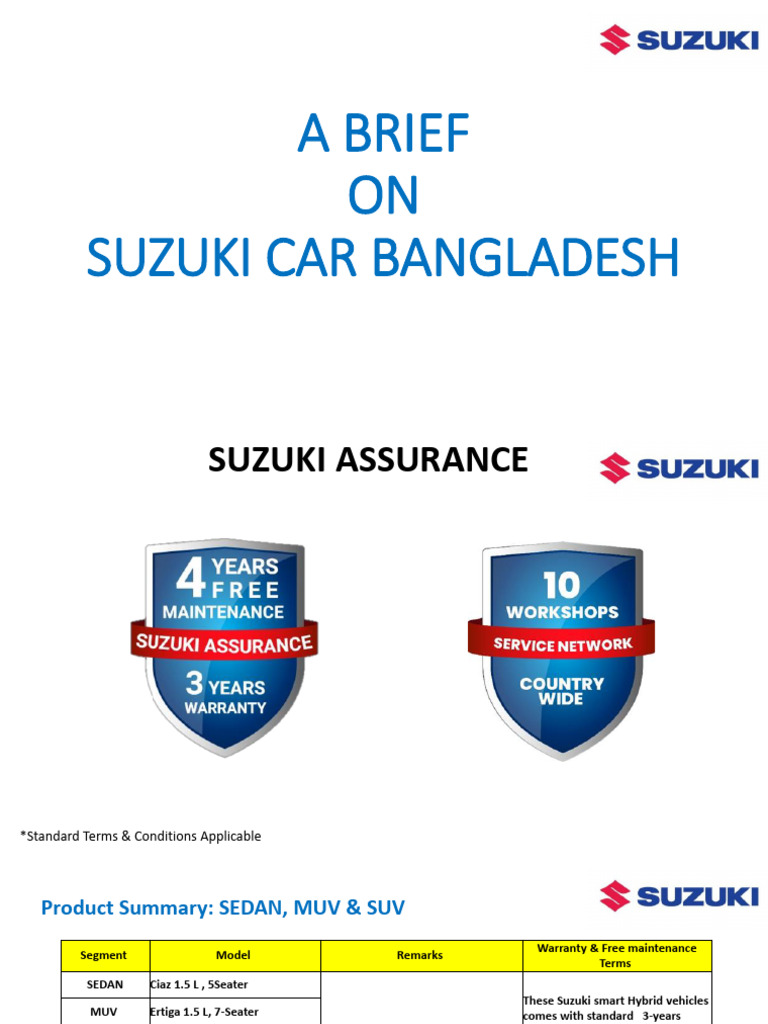 Suzuki Vehicle Overview for Bangladesh | PDF | Motor Vehicle | Land ...