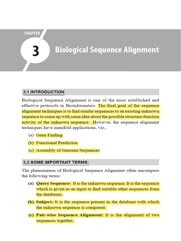 Chap 03 BioInfo | PDF | Sequence Alignment | Nucleic Acid Sequence