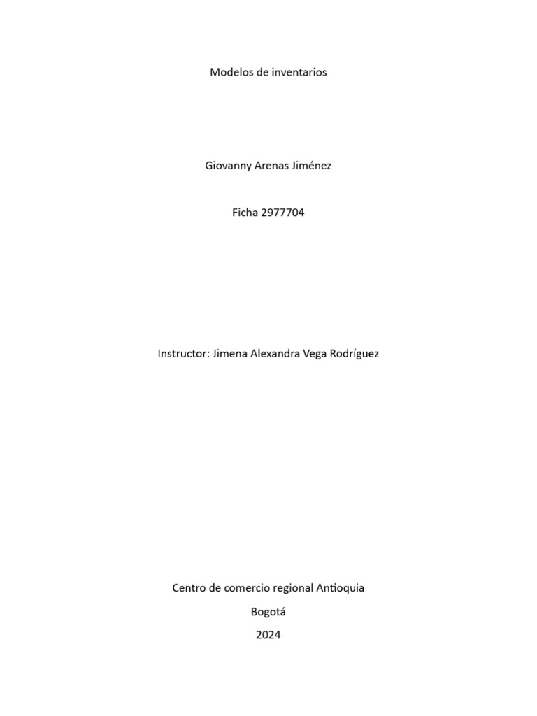 Modelos de Inventarios para Empresas | PDF | Logística | Cadena de ...
