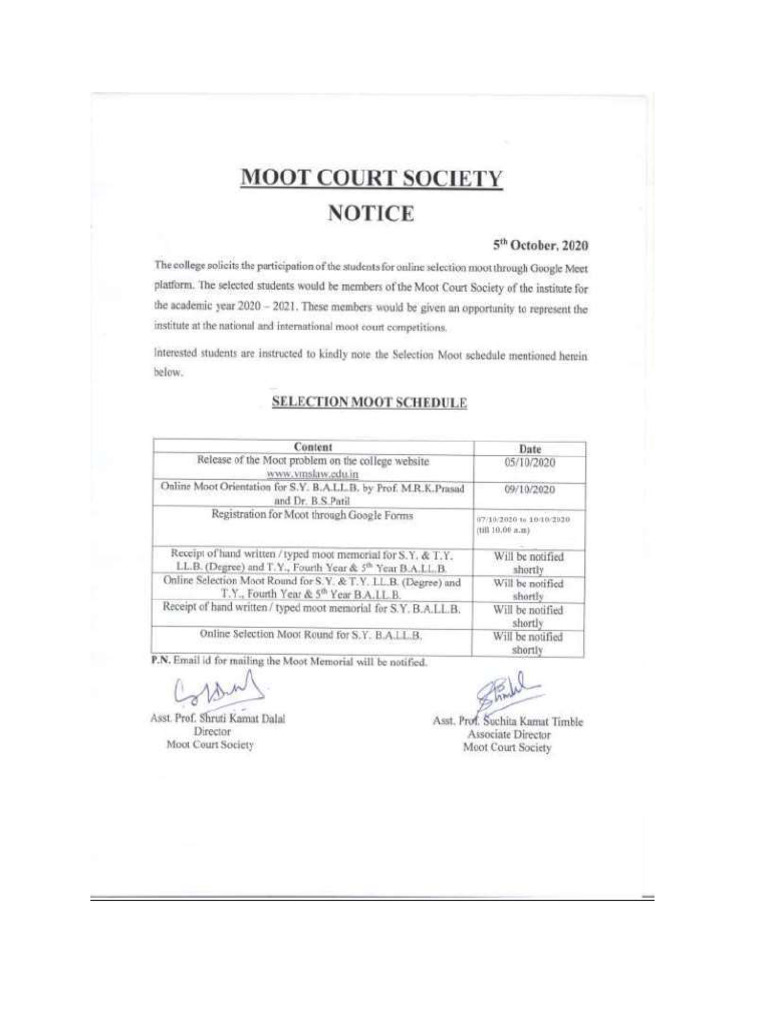 Selection Moot Schedule and Cases 2020-21-1 2 | PDF