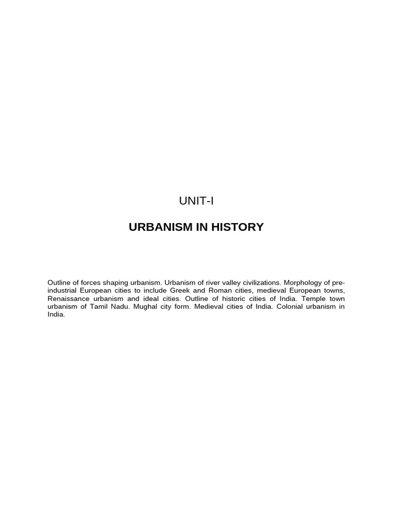 Unit II-history of Urban Form | PDF