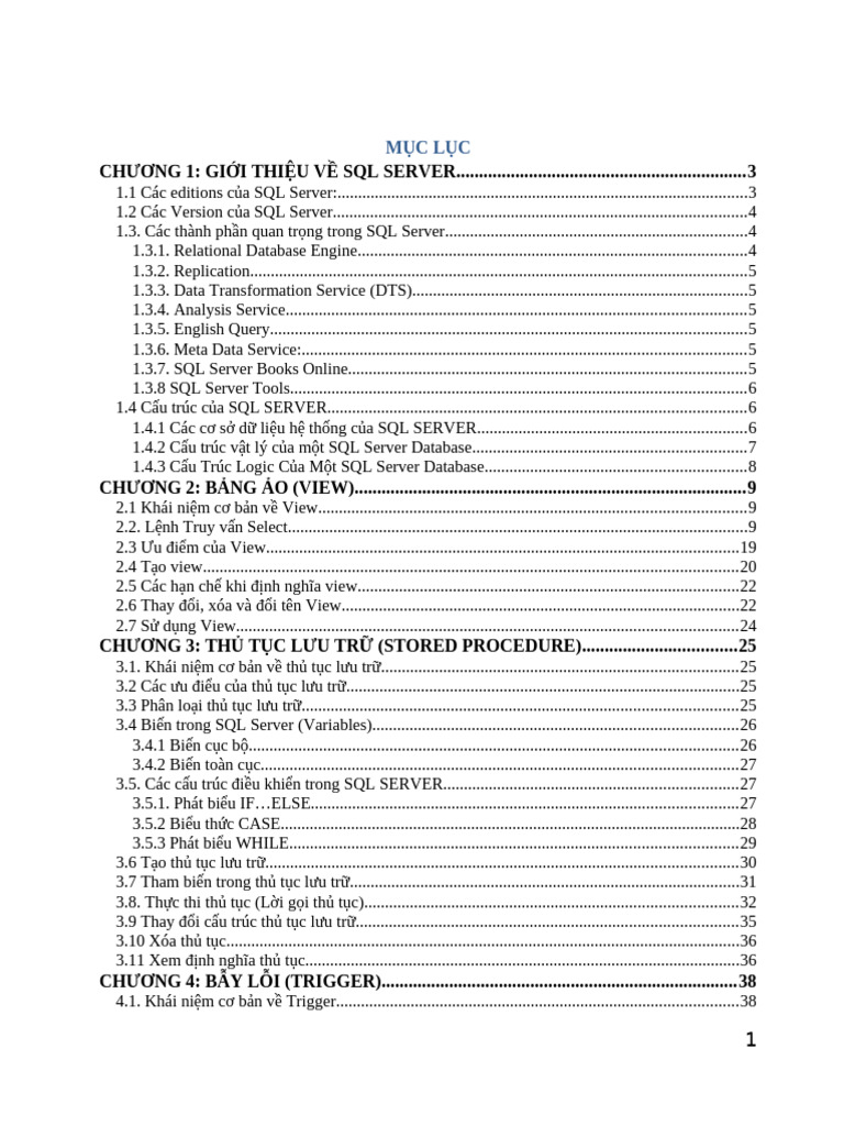 Bai Giang HQTCSDL SQL Server 2017-2018 | PDF