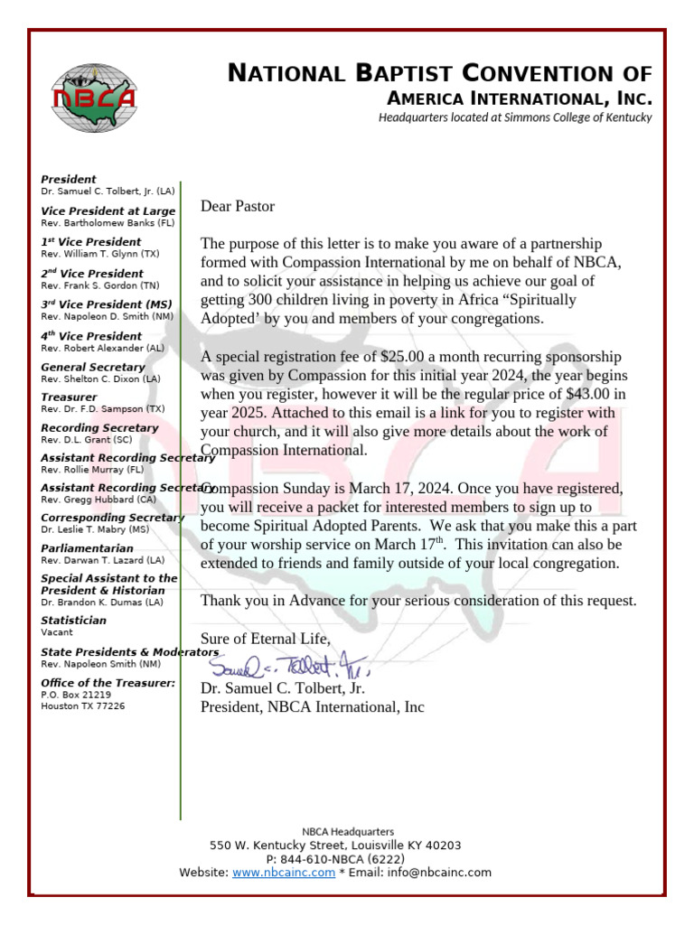 Compassionate Letter | PDF | Evangelicalism | Protestant Denominational ...