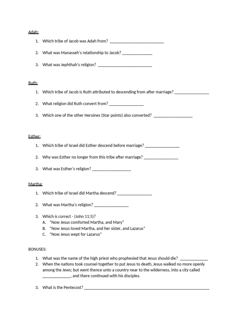 OES Study Guide: Key Figures and Questions | PDF | Jesus | Theology