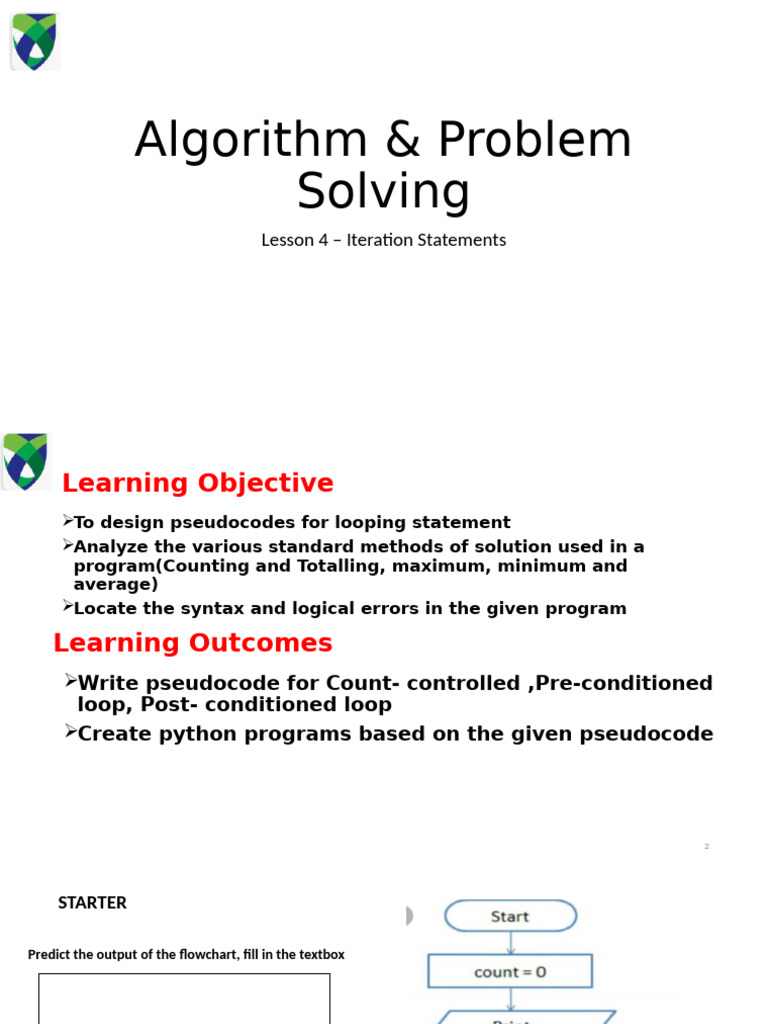 Chapter7 Iteration Statements Counting Totalling Pdf Control