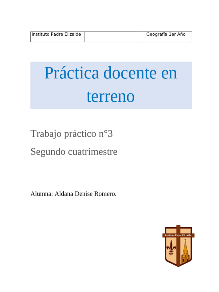 Trabajo Práctico Pract en Terreno | PDF | Enseñando | Trabajo Social