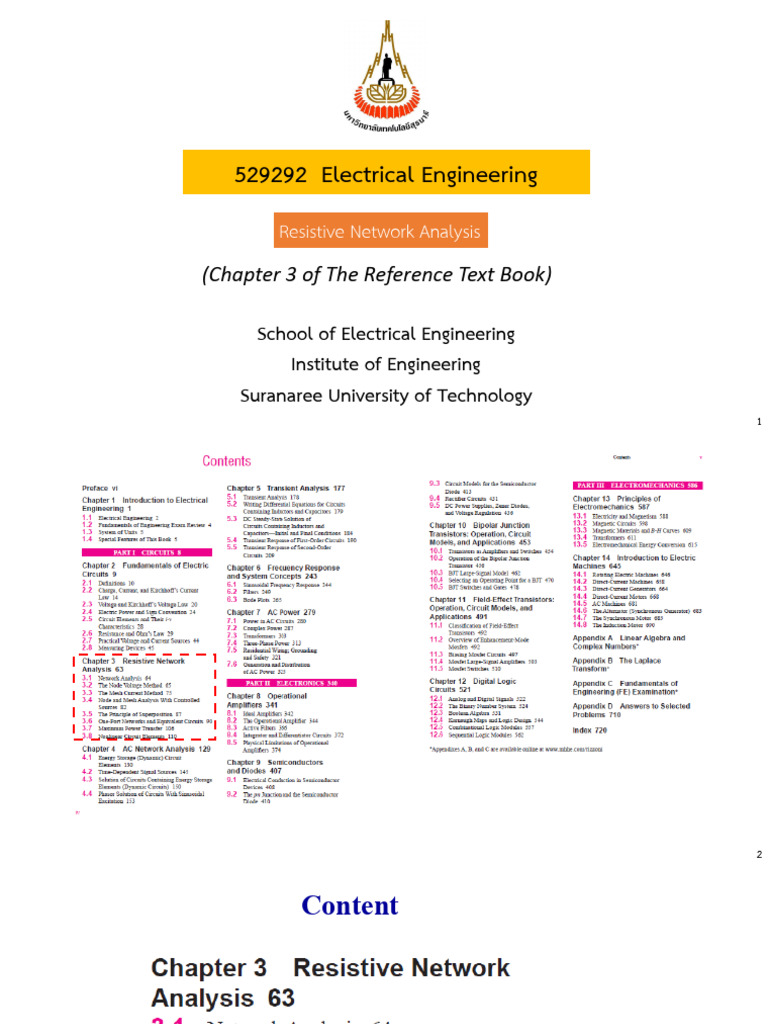 ENG832004-ENG852070 L03 Resistive Network | PDF | Electrical Network | Electrical Engineering