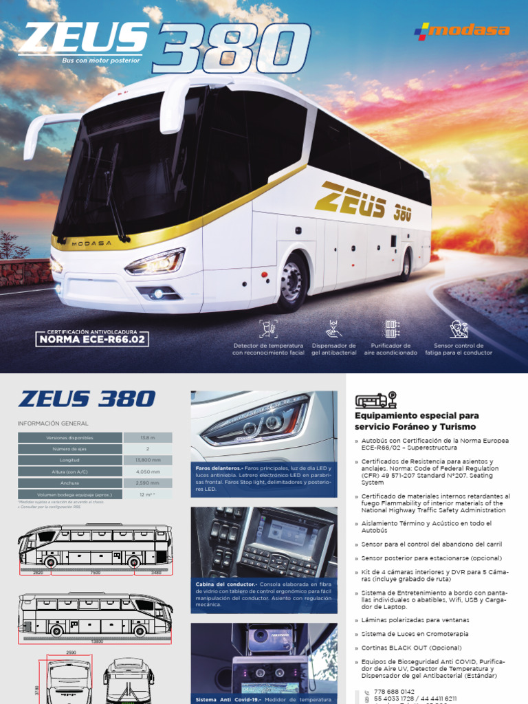 Autobús ZEUS 380: Innovación y Seguridad | PDF | Vehículo de motor ...