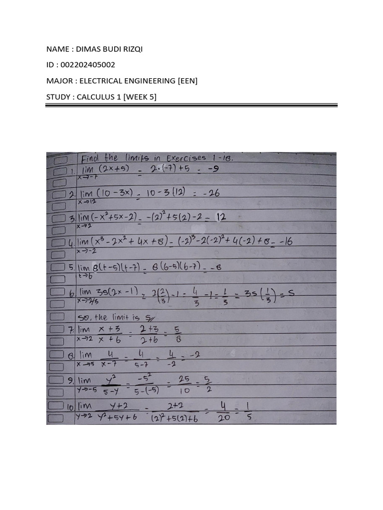 Calculus 1 Study Guide Week 5 | PDF