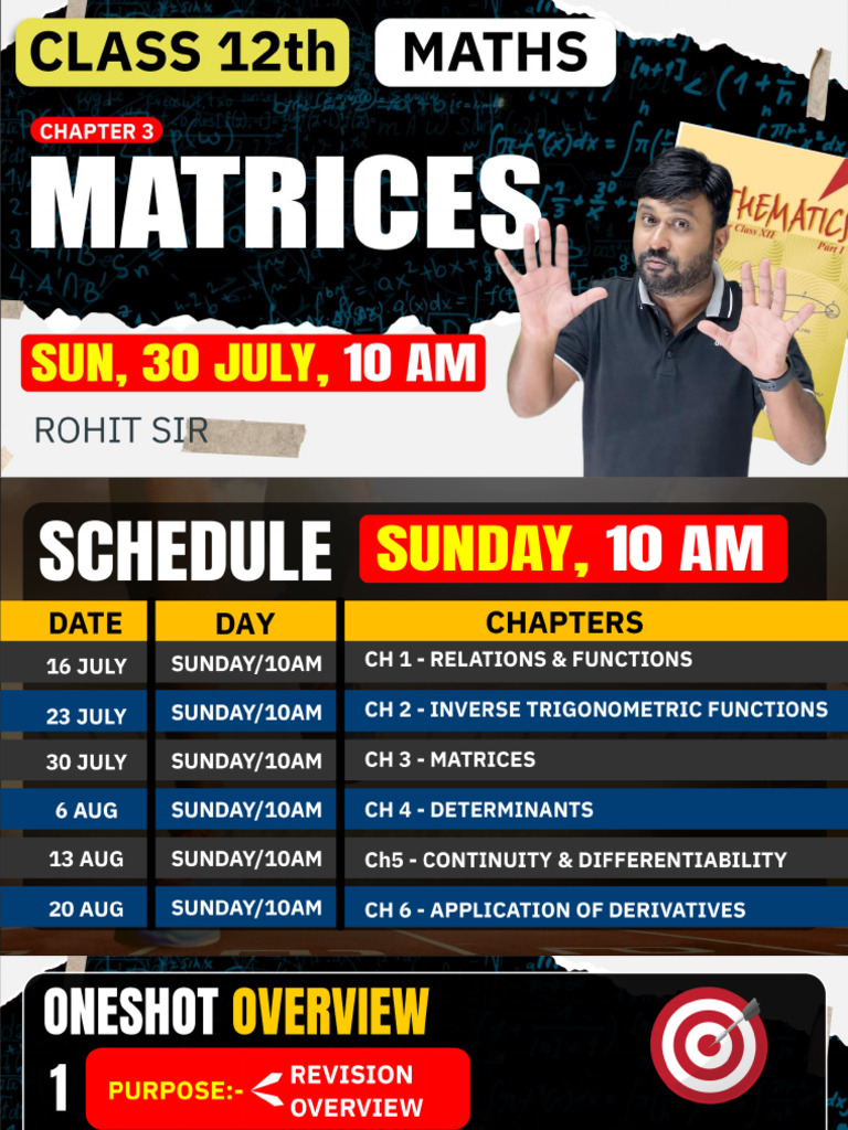 CH 3 Matrices One Shot Notes | PDF | Art