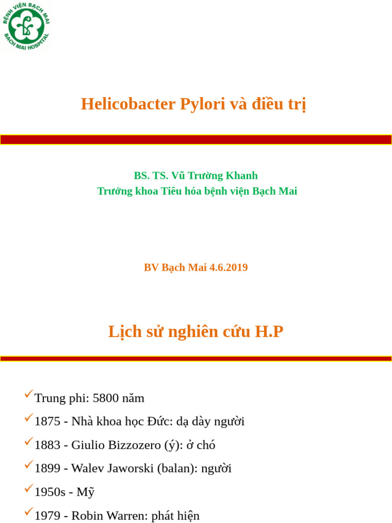 Helico Pacter Pylori Va Dieu Tri | PDF
