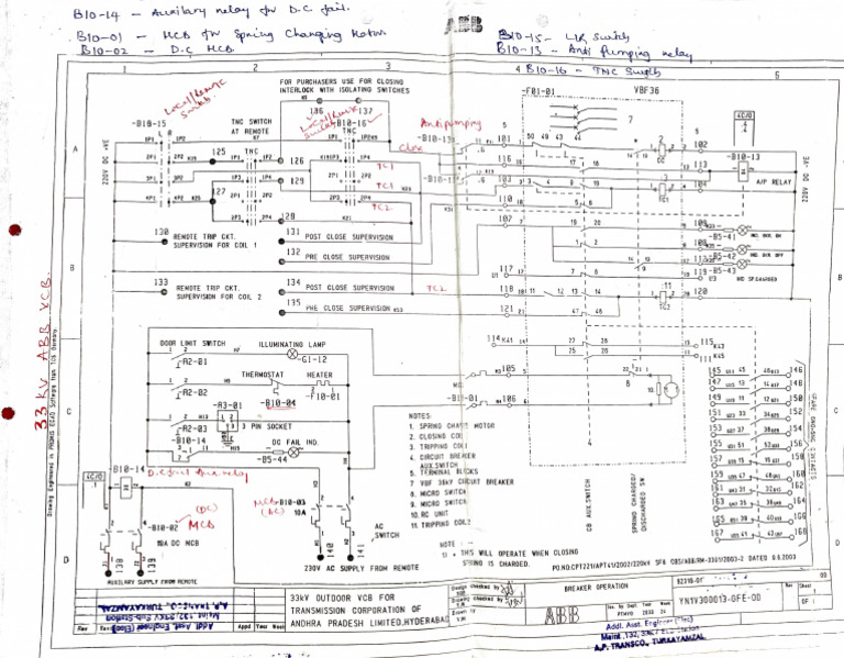 33KV ABB Breaker Drawing, 2003 | PDF | Electricity | Electromagnetism