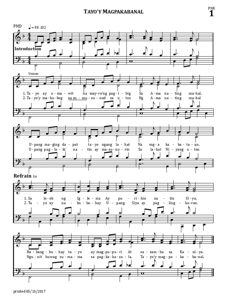 PNK Hymn Notation 1-99 | PDF