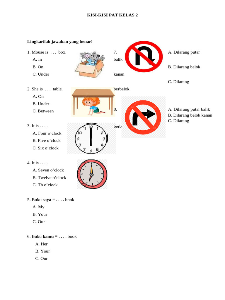 Kisi-Kisi Pat K.2 | PDF