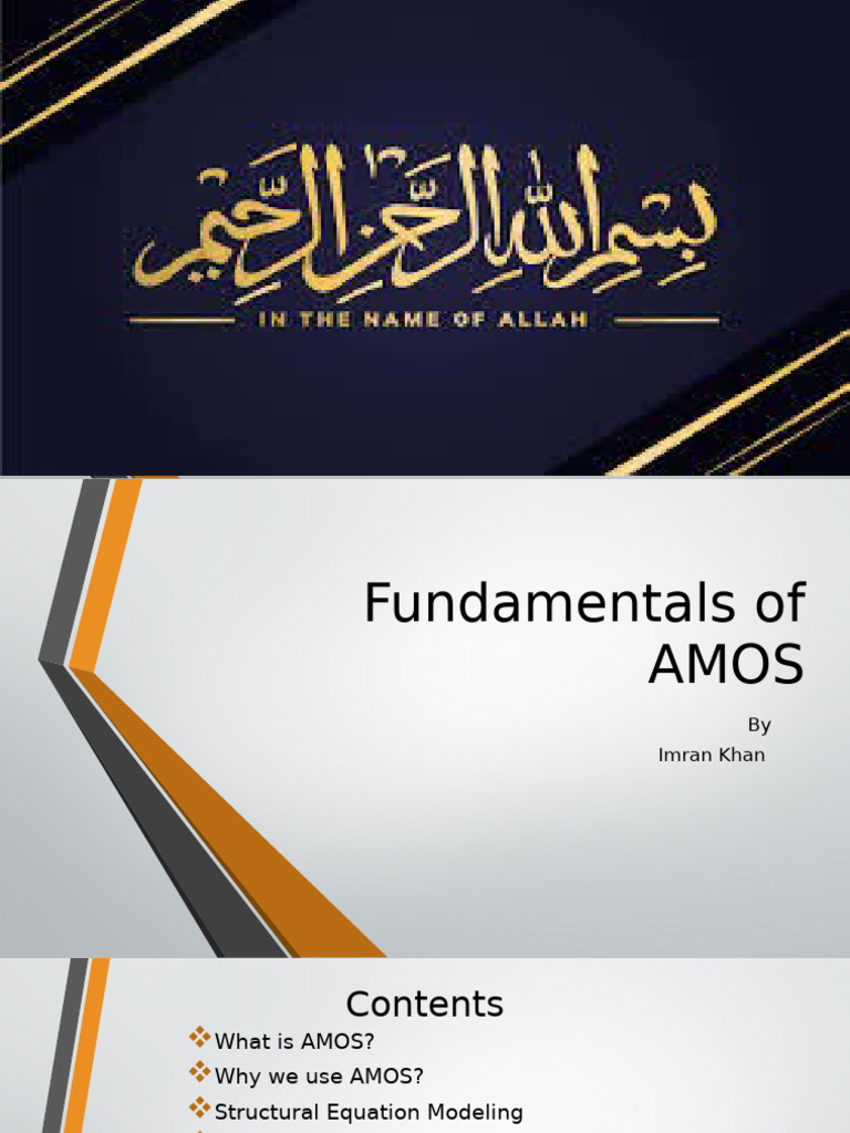 Fundamentals of AMOS | PDF | Structural Equation Modeling | Factor Analysis