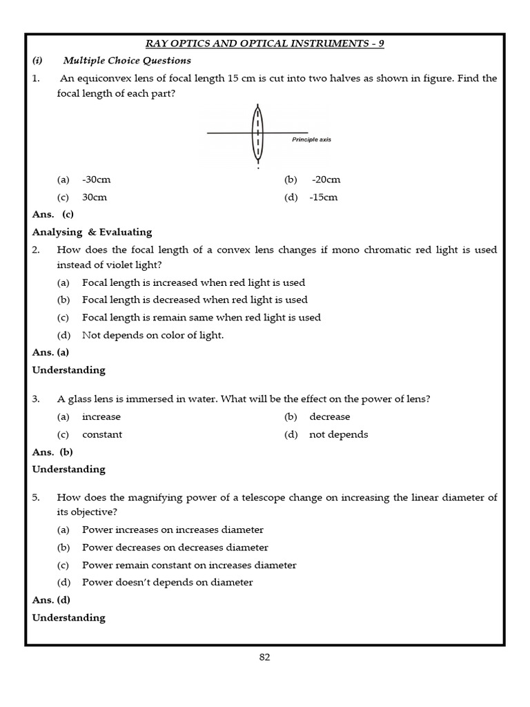 Ray Optics Pdf Optics Angular Resolution