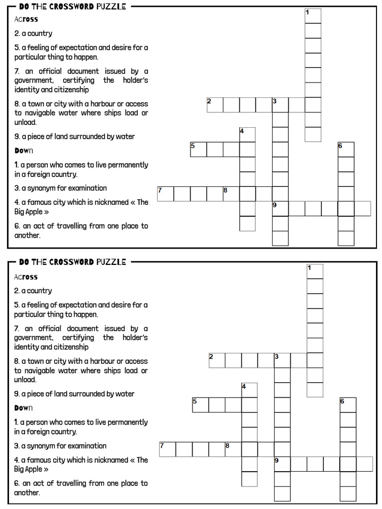 Travel & Geography Crossword | PDF