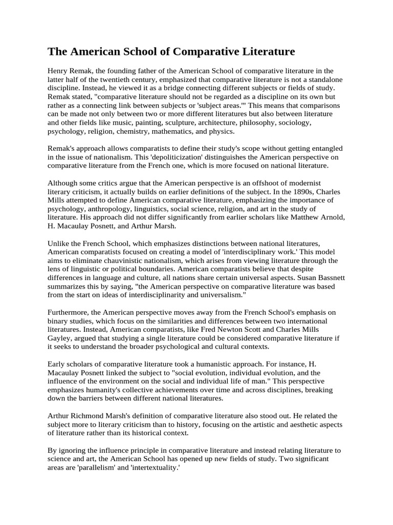 American School of Comparative Literature | PDF | Intertextuality ...