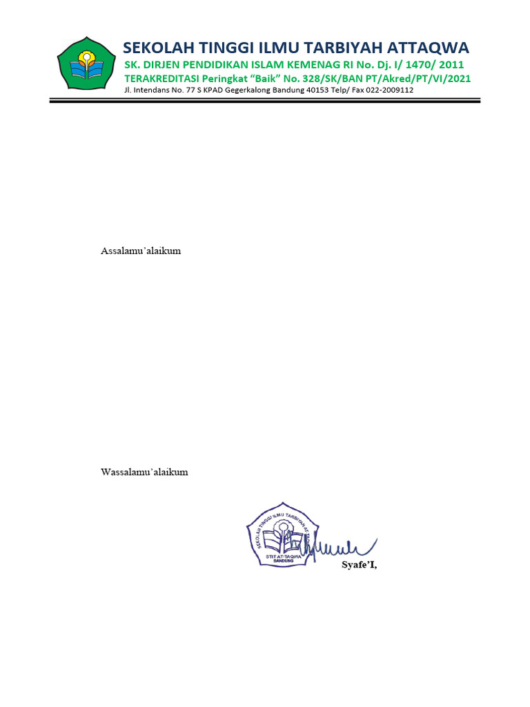 Surat Edaran Wisuda - STIT Bandung - Ok | PDF