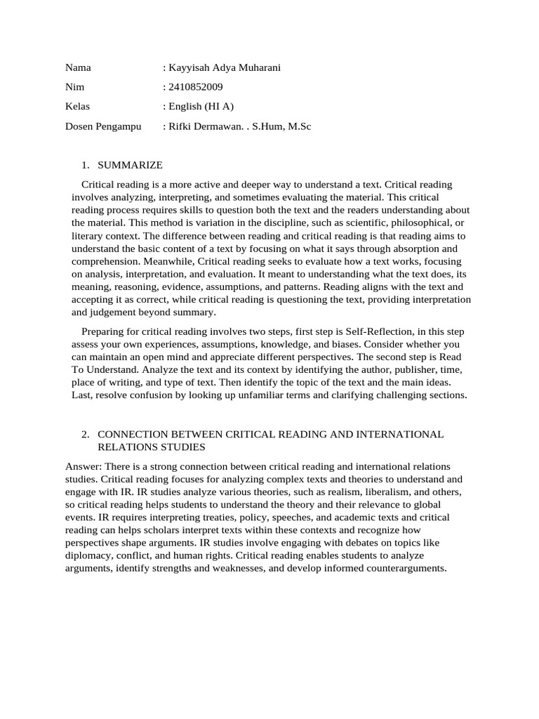 English | PDF | Reading Comprehension | Cognition