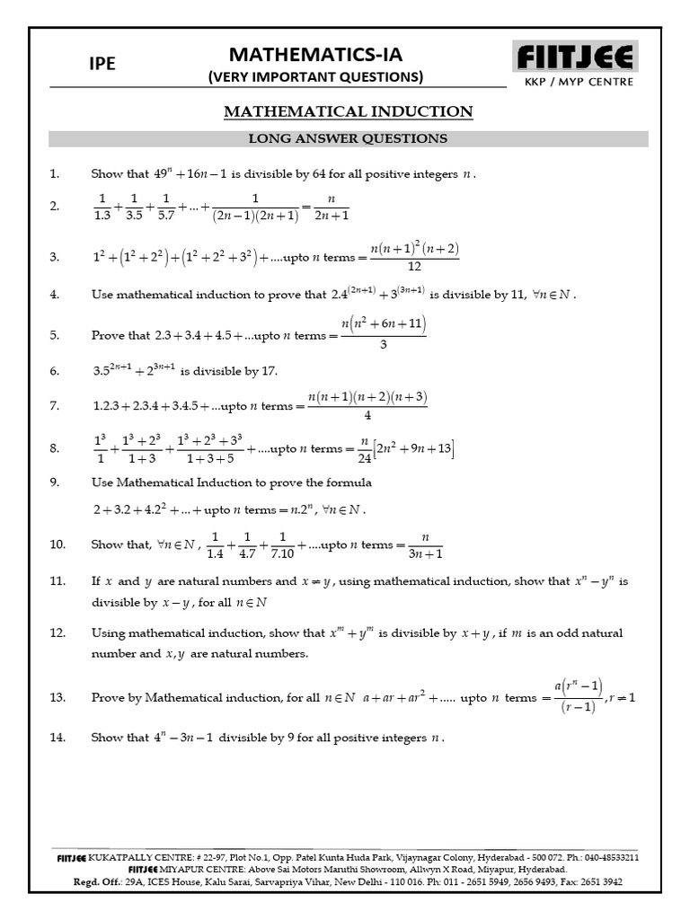Maths-IA IPE VIMP Questions 2023-24 | PDF | Matrix (Mathematics) | Mathematics