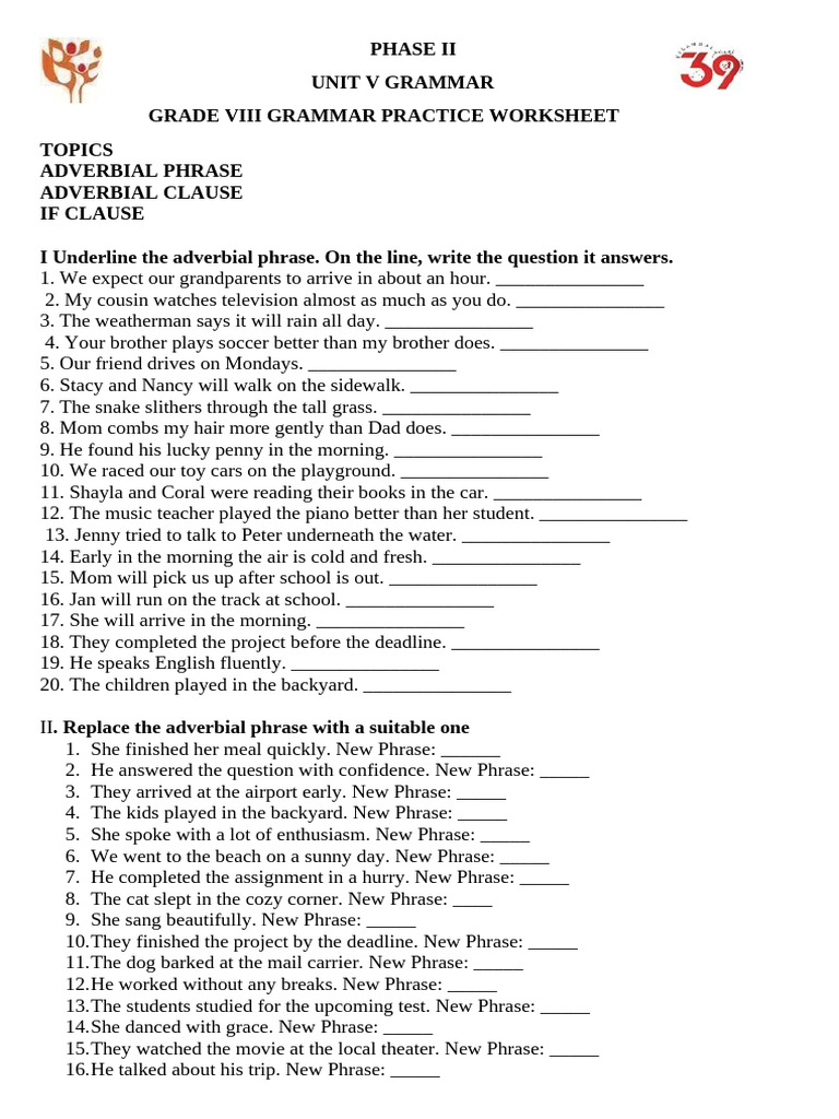Grade 8 Unit 5 Pii (Grammar) | PDF | Adverb | Syntax